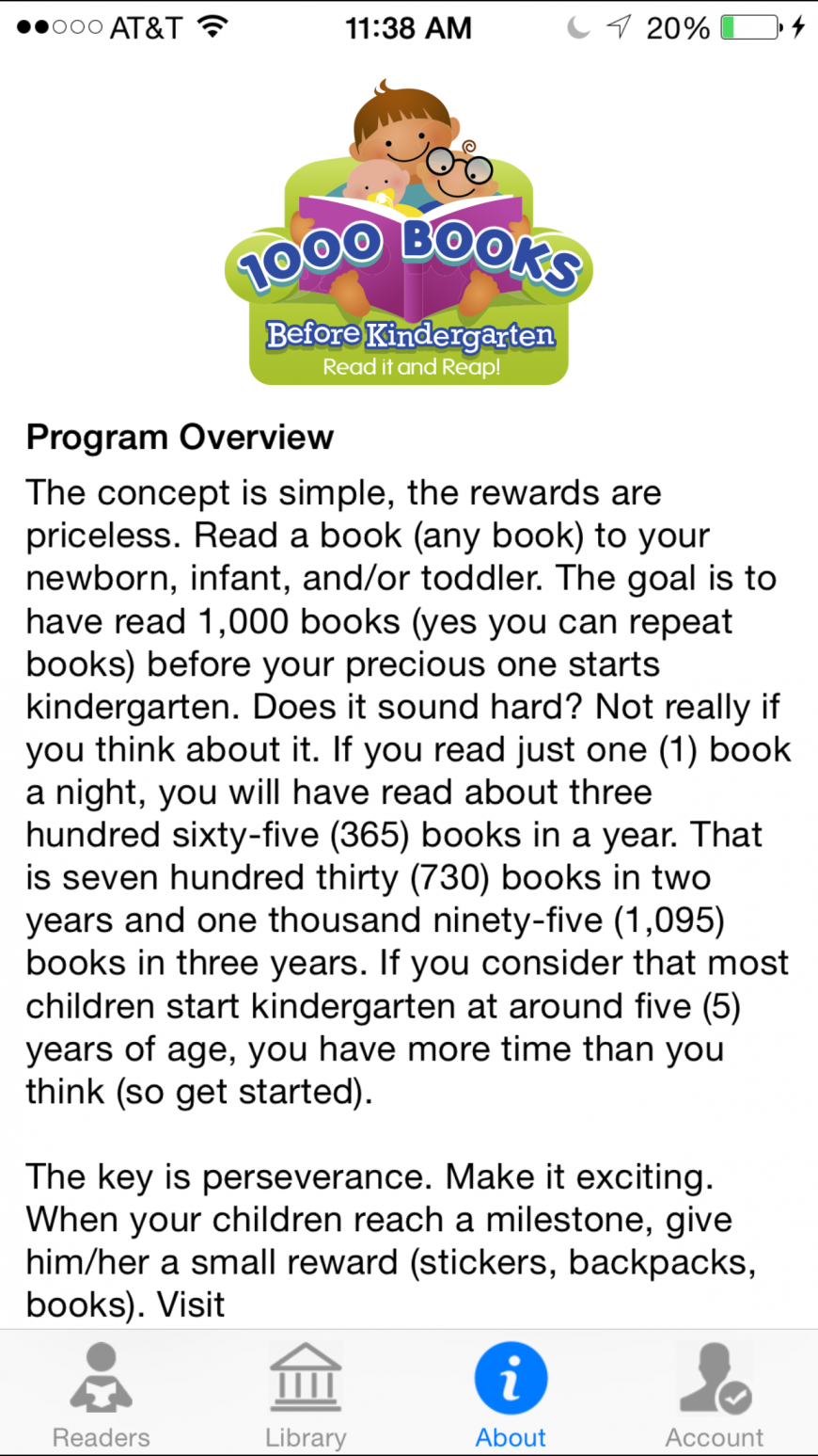 1000 Books Before Kindergarten iPhone & Android App Instructions – 1000 ...